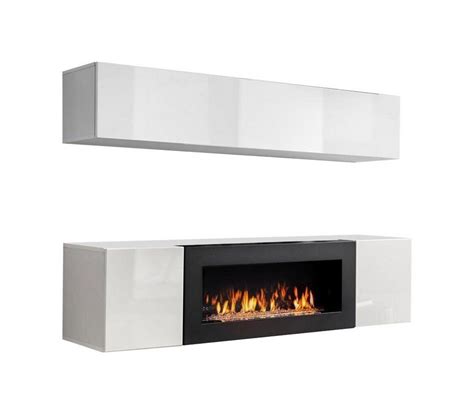 Jvmoebel Wohnzimmer Set Wohnwand Hänge Sideboard Schrank 2tlg Mit Kamin