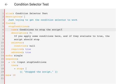 Help Using The New Condition Selector In A Script Configuration