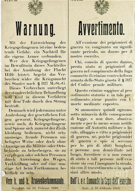 Warning After The Escape Of Italian Prisoners Of War On February 16th