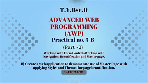 TYBSC IT Sem 5 AWP Practical 5 B Part 3 Create A Web Application