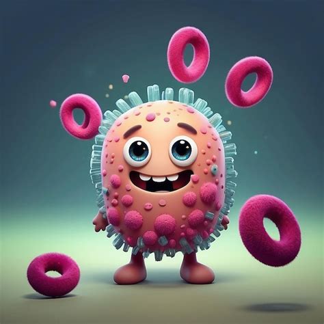 Premium Photo 3d Cute Bacteria Character