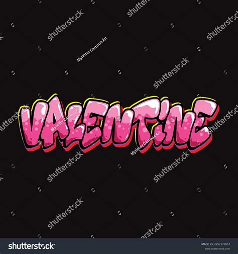 Valentine Vector Graffiti Font Word Street Stock Vector Royalty Free