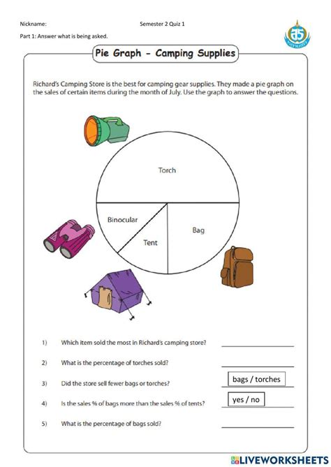 Interpreting Pie Charts Worksheet Live Worksheets Worksheets Library