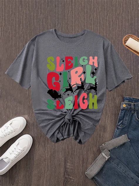 Colorblock Letter Print T Shirt Plus Size Casual Short Temu New Zealand