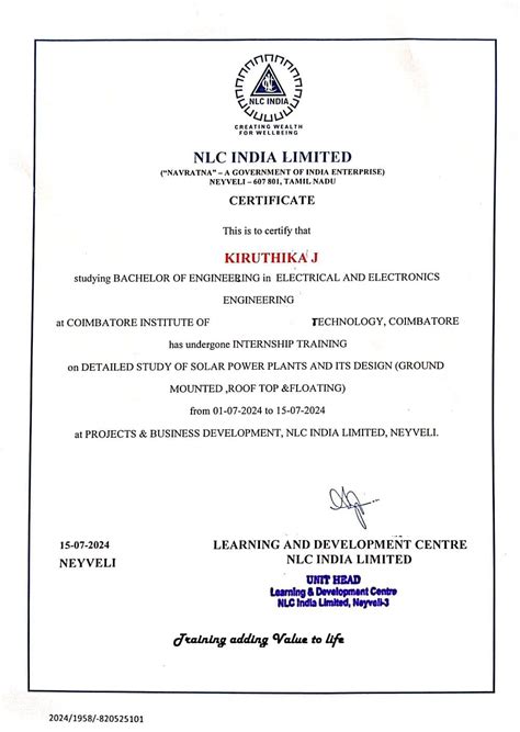 Kiruthika J On Linkedin Internship Solarpower Renewableenergy