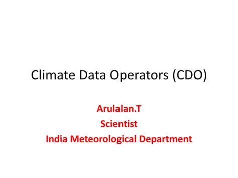 Climate Data Operators Cdo Pdf
