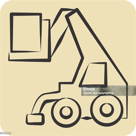 아이콘 텔레핸들러 건설 차량 기호와 관련이 있습니다 손으로 그린 스타일입니다 심플한 디자인 편집 가능 간단한 일러스트레이션 개체 그룹에 대한 스톡 벡터 아트 및 기타 이미지