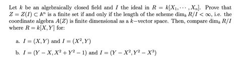 solved let k be an algebraically closed field and i the