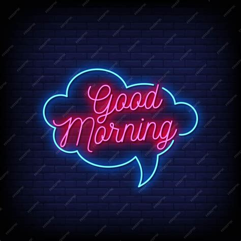 Premium Vector Good Morning Neon Signs Style Text