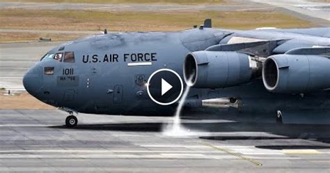 The Us C 17 Reverse Thrust Is So Powerful It Creates Mini Tornado