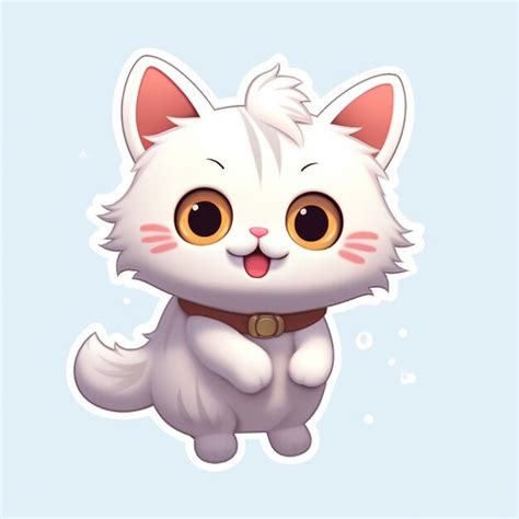 Cartoon Cat With A Collar And Collar Around Its Neck Generative Ai