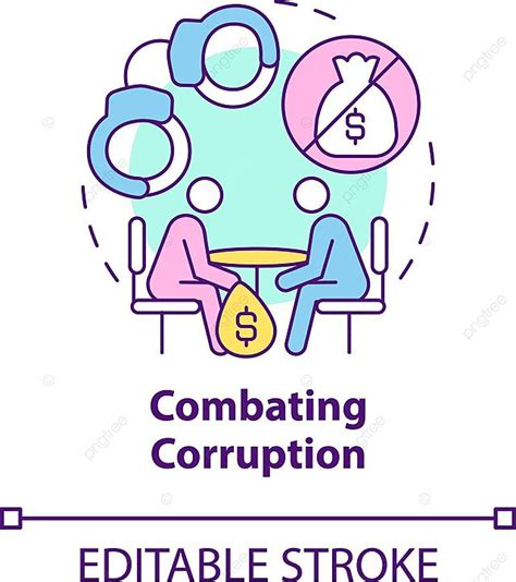 Combating Corruption Concept Icon Web Round Prevention Vector Web