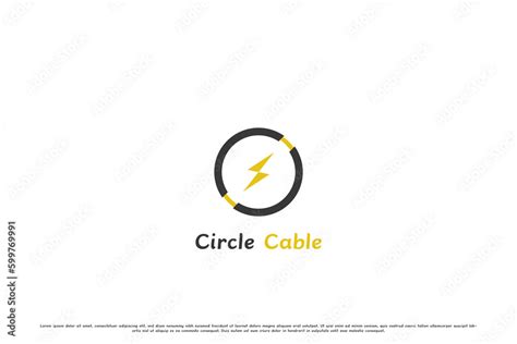 Electric Cable Logo Design Illustration Simple Flat Silhouette Of