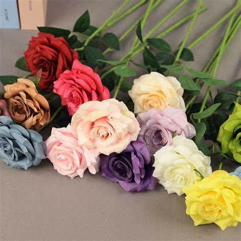 Jual MAWAR SINGLE STEM BUNGA MAWAR TANGKAI ARTIFICIAL FLOWER BUNGA ROSE HIAS DEKORASI HAND