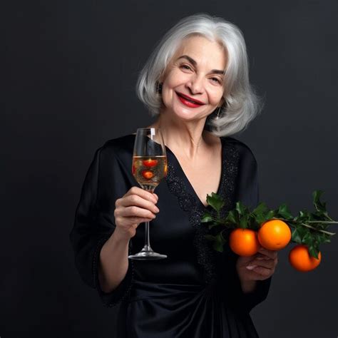Premium Ai Image Generative Ai Grey Hair Mature Woman Portrait Isolated Looking Camera