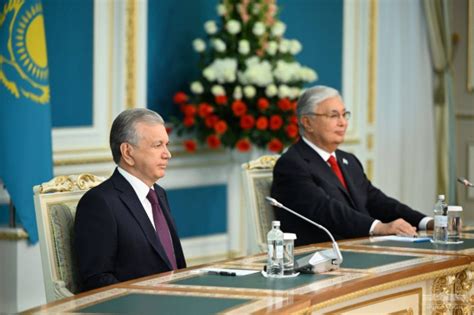 Mirziyoyev Va Toqayev Qoshma Loyihalarni Ishga Tushirish Marosimida