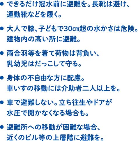 水害等発生！危険を避けるためのaction！