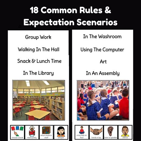 Classroom Expectation And Rules Posters Visual Symbol Supported