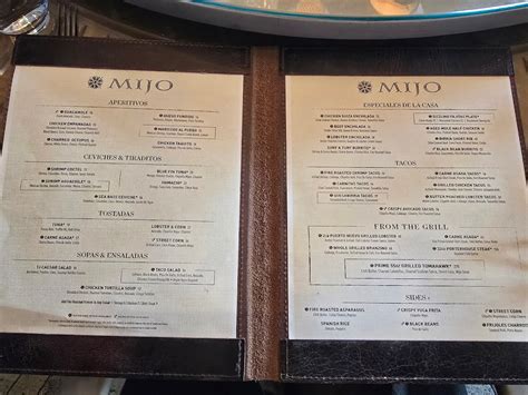 Mijo Modern Mexican Menu New On The 2026