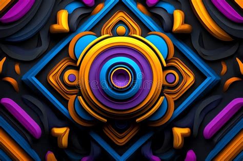Neon Color Patterns With Vibrant Gradients And Geometric Shapes