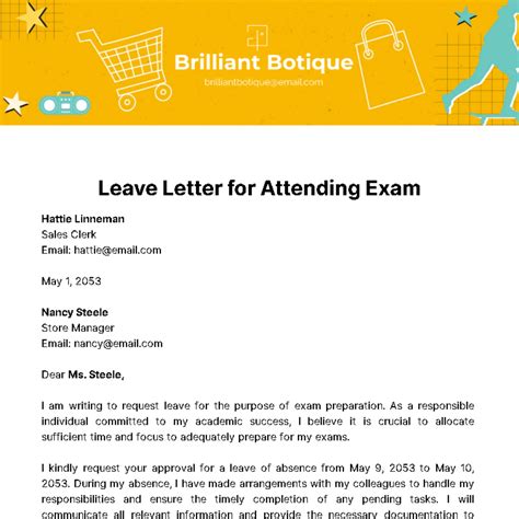 Leave Application Letter Format For Exam Preparation Infoupdate Org