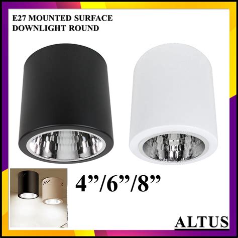 E27 Surface Mounted Down Light 4 6 8 Inches E27 Black White Surface Mounted Downlight Milo