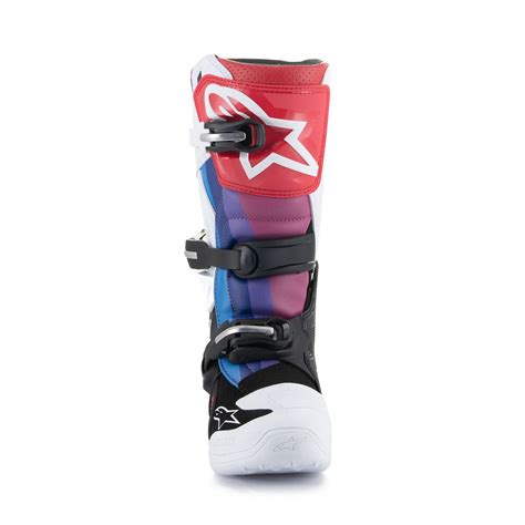 Alpinestars Tech 7s Youth Boots White Black Rainbow At Motocross
