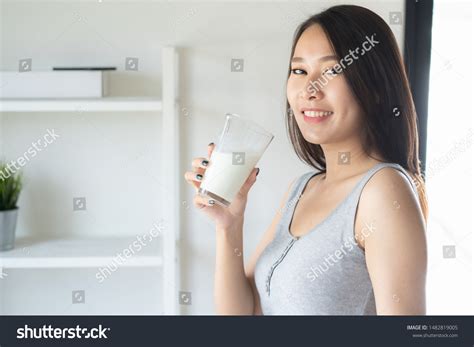 Asian Woman Drinking Plain Fresh Milk Morning Images Browse 16 Stock