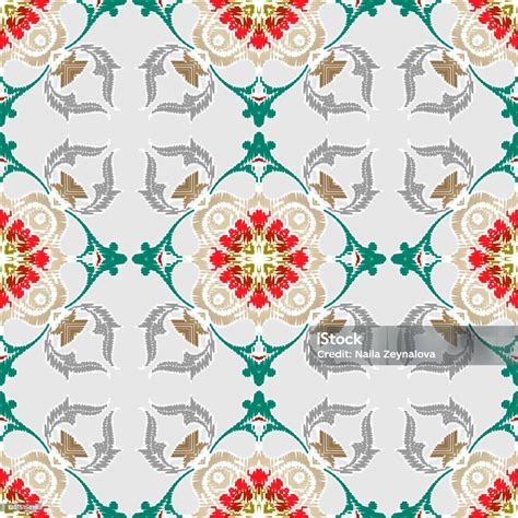 자수 다마스크 벡터 원활한 패턴 다채로운 꽃 현대 흰색 배경입니다 태피스트리 꽃 나뭇잎 부화 그런지 바로크 양식의 장식품 끝없는 거친 질감을 자 수 빈티지 화려한 디자인 0