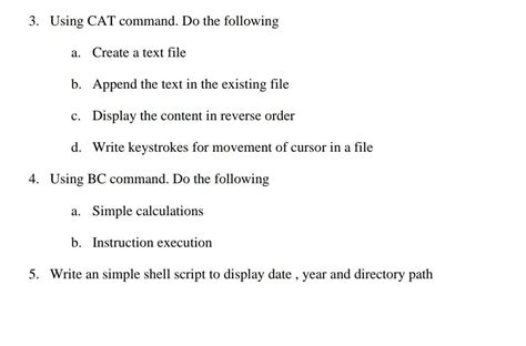 Solved 3 Using Cat Command Do The Following A Create A