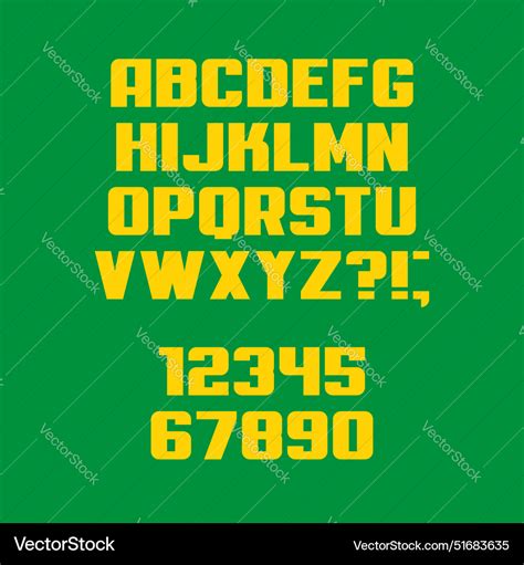 Latin Uppercase Alphabet Letters And Numbers Vector Image