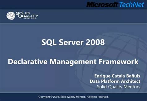 Ppt Sql Server 2008 Declarative Management Framework Powerpoint