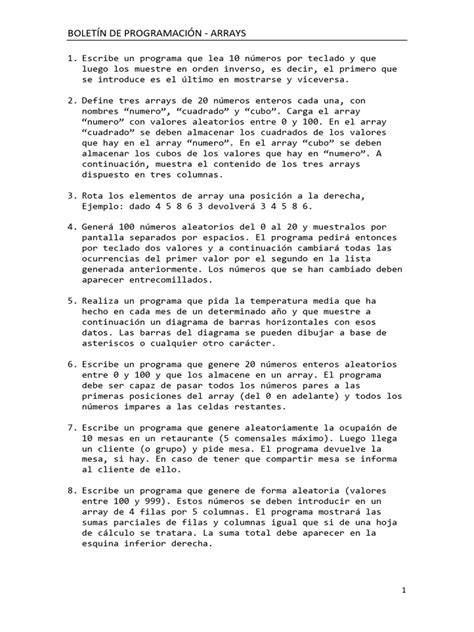 Ejercicios De Programación Boletin 2 Pdf Matriz Matemáticas Ajedrez