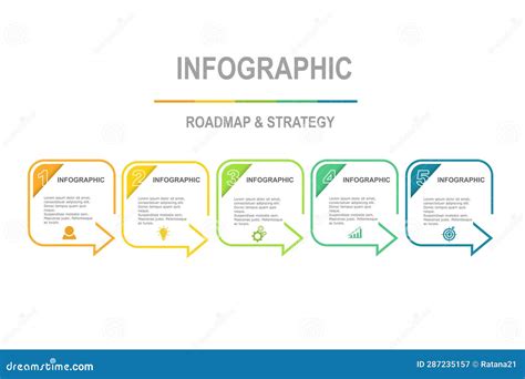 Infographic Element Template Business Concept With 5 Steps Multi