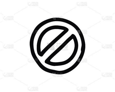禁止图标设计插图，手绘风格设计