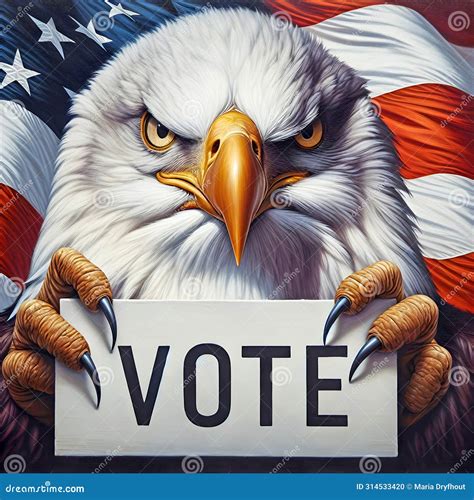 Bald Eagle With A Bold Vote Sign Stock Illustration Illustration Of