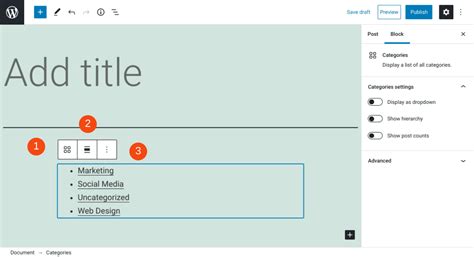 How To Use The WordPress Categories Block