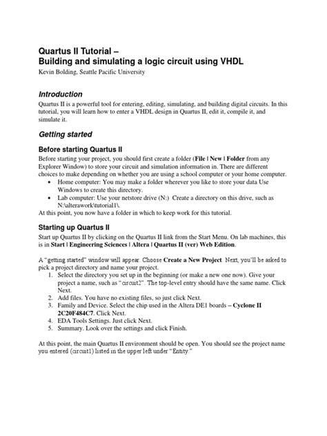 Quartus Vhdl Tutorial Pdf Vhdl Directory Computing