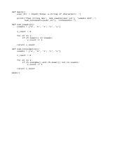 Vowels And Consonants Py Def Main User Str Input Enter A String Of Characters Print