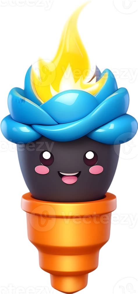 AI Generated Torch Icon Flaming Symbol Fire Emblem PNG