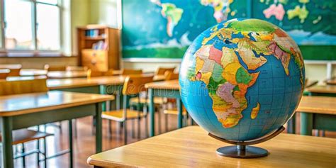 World Globe In Class Concept Of Studies Creative Ai Stock Illustration