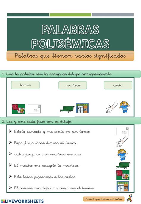 Actividad interactiva de Palabras polisémicas