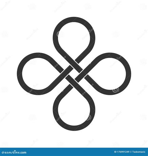 Infinite Loop Icon Clover Leaf Knot Endless Loop Sign Celtic