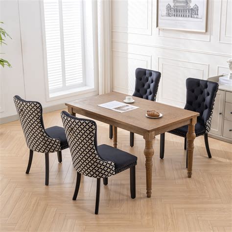 Classic Velvet Dining Chairs High End Tufted Solid Wood Contemporary
