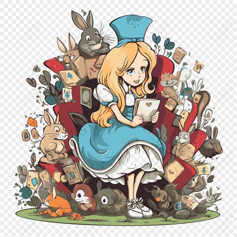 이상한 나라의 앨리스 벡터클립 아트만화상표 Png 일러스트 무료 다운로드 Lovepik