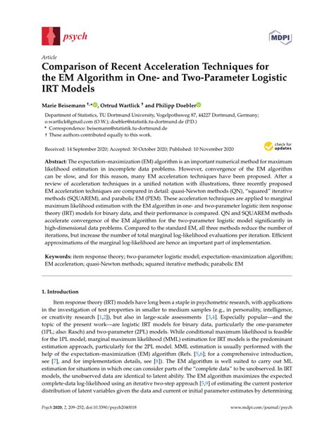 PDF Comparison Of Recent Acceleration Techniques For The EM Algorithm
