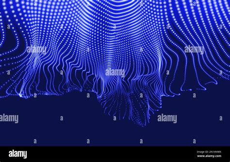 Abstract Background With Dynamic Particles Circular Grid Pattern 3d Vector Illustration For