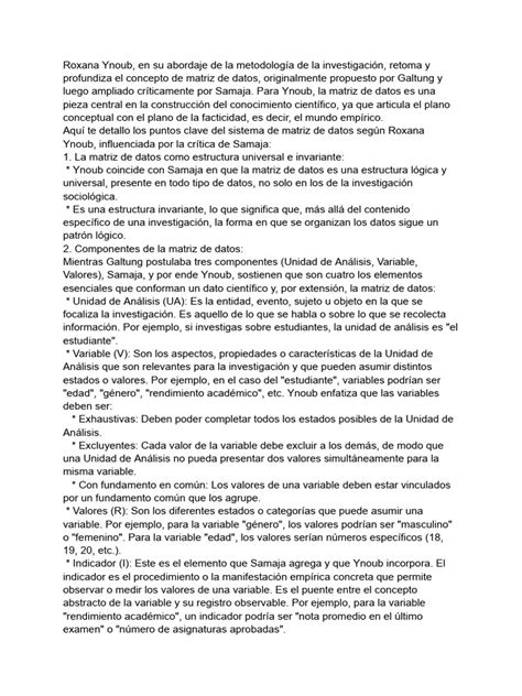 Matriz De Datos Pdf Muestreo Estadísticas Datos