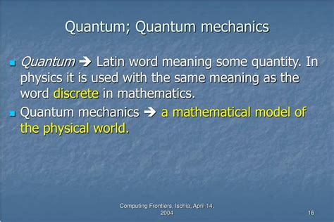 Ppt Quantum Parallelism And The Exact Simulation Of Physical Systems Powerpoint Presentation