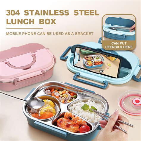 304 Stainless Steel Insulated Lunch Box With Soup Bowl Leak Proof Bento